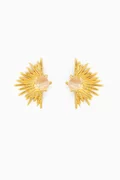 Buy Elna Line White Cabochon-cut Stone Stud Earrings in 18kt Gold ...